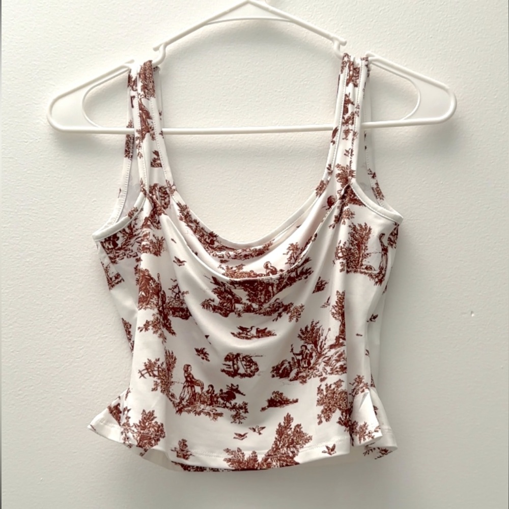 Vintage Print Victorian Unique Baroque Print Top - Gem